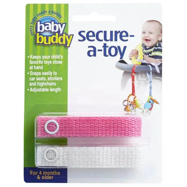Baby Buddy - Secure A Toy Tether, Pink/White | MacroBaby