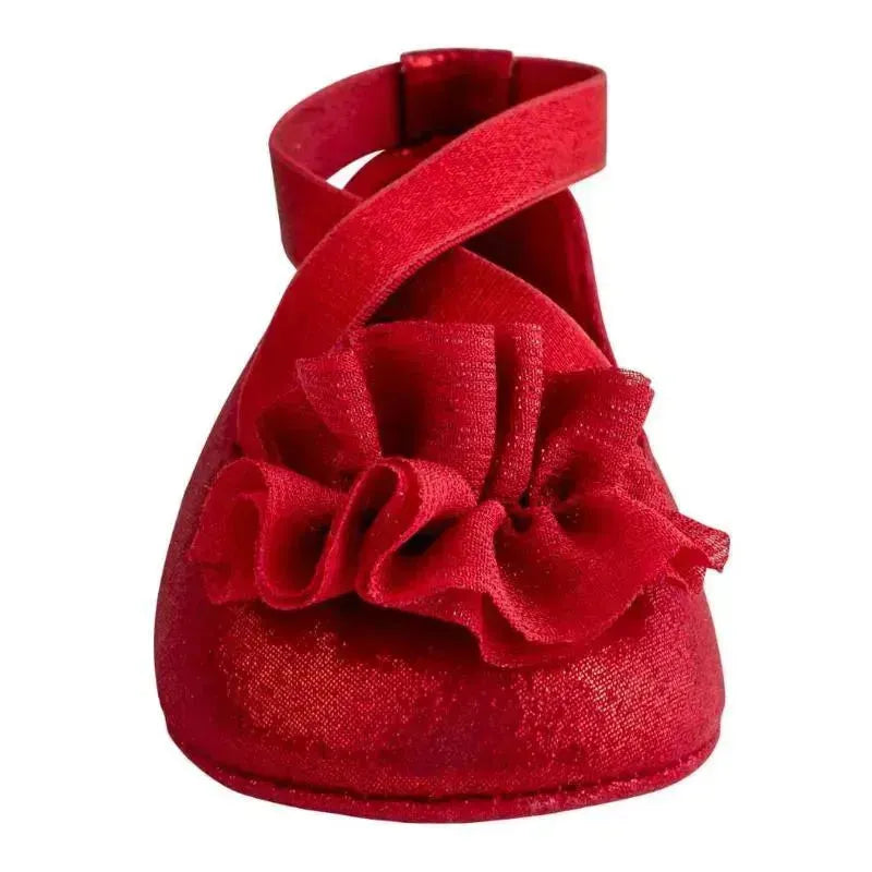 Baby Deer - Red Shimmer Pu One-Strap Skimmer W/Shimmer Chiffon Flower ...