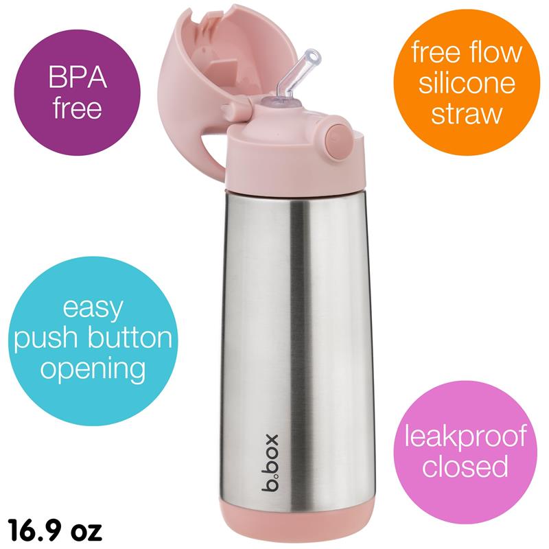 BBox - 16.9 Oz Insulated Water Bottle Blush Crush