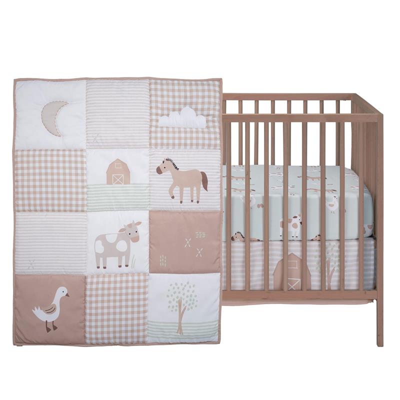Bedtime Originals - 3Pk Farmyard Friends Infant Baby Nursery Crib Bedd
