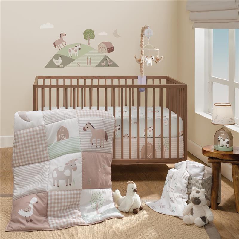 Bedtime Originals - Farmyard Friends Sage Green Baby Nursery Fitted Cr