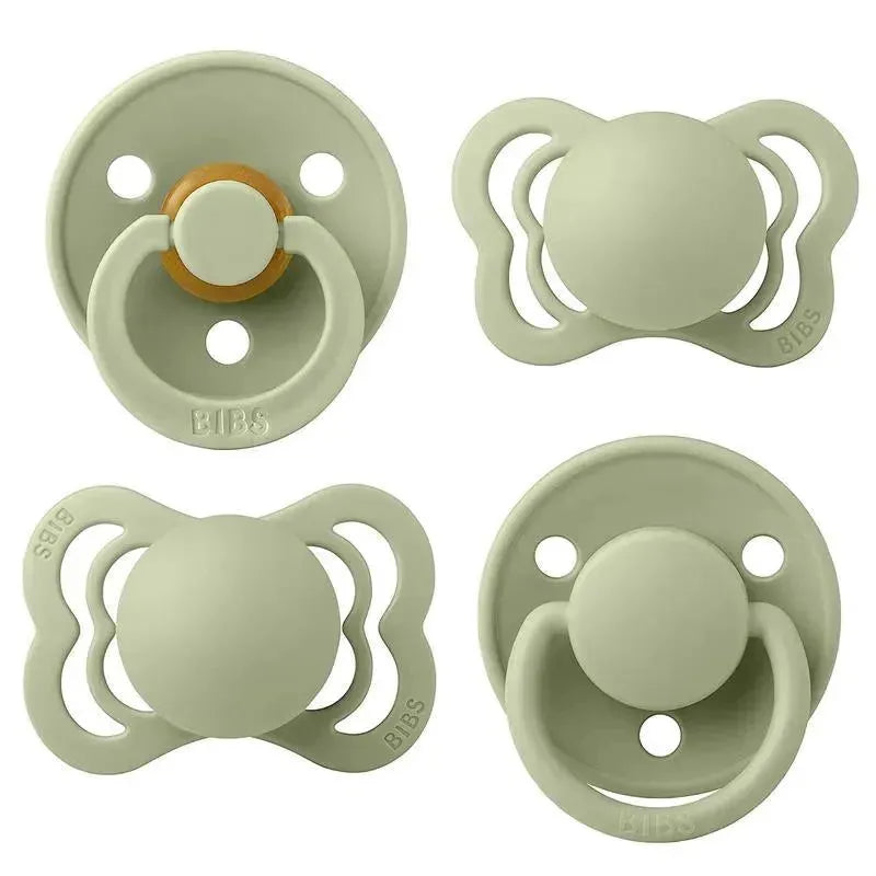 BIBS – Try-it De Lux Sage Pacifiers Natural Rubber & Silicone, 0/6M ...