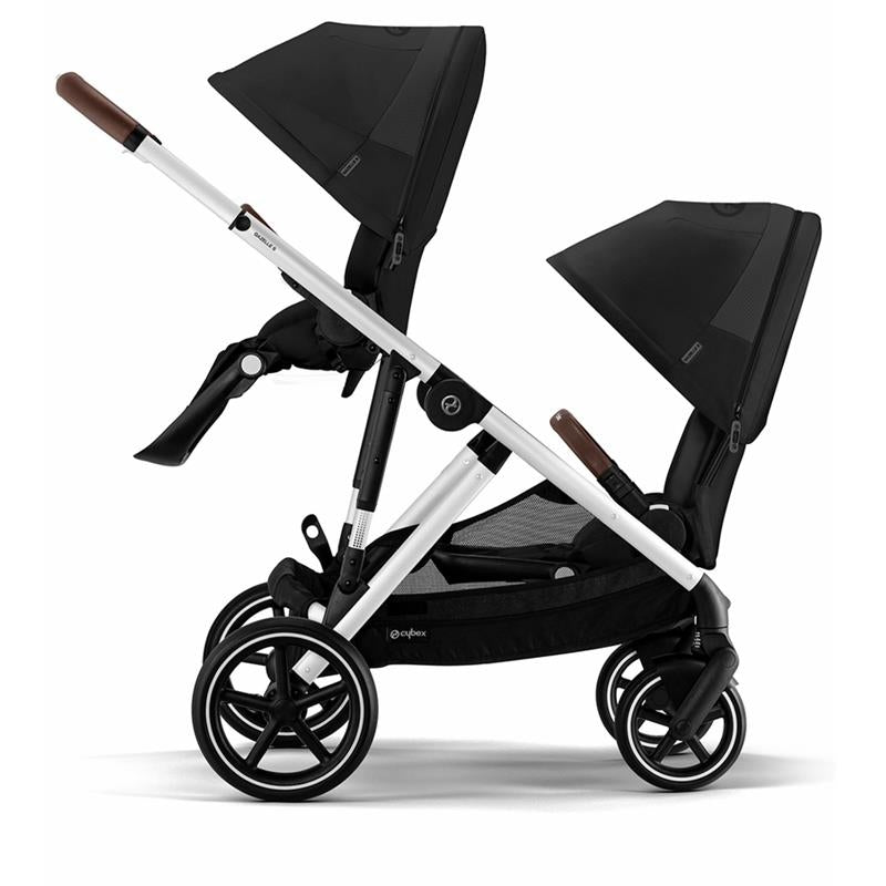Cybex - Gazelle S 2 Double Stroller Bundle, Moon Black/Silver Frame ...