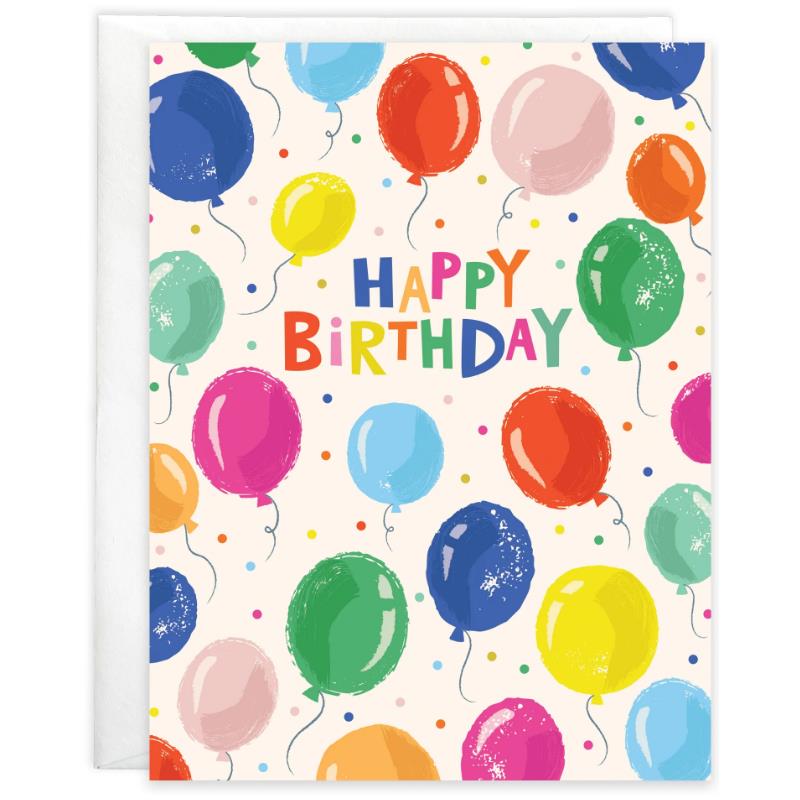 Gina B Designs - Birthday Greeting Card Floating Balloons