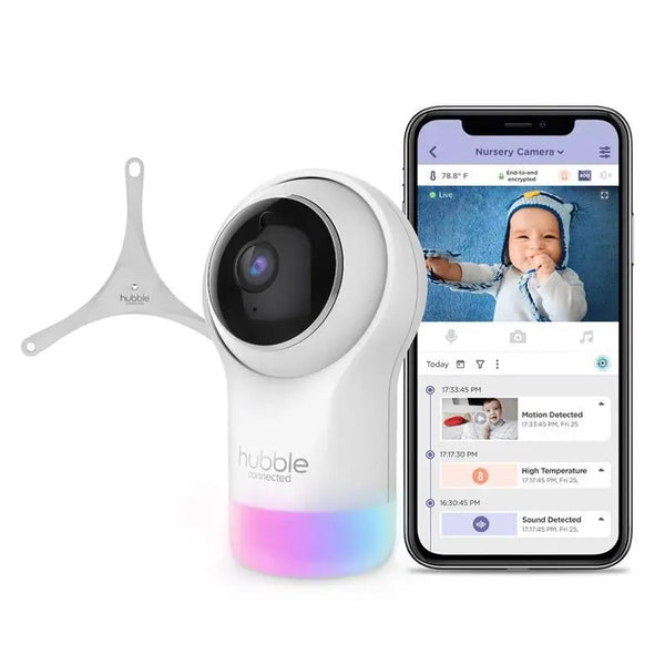 Hubble - Wi-Fi Nursery Pal Glow Deluxe Smart Hd Baby Monitor With Night ...