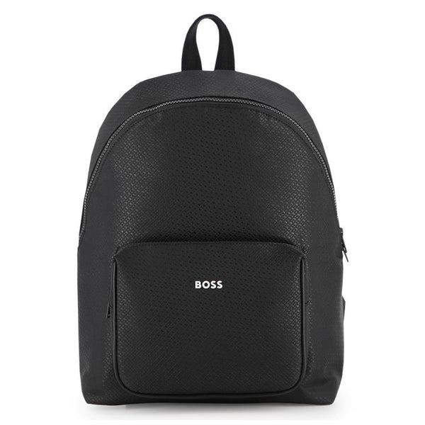 Hugo Boss Baby - Backpack In Embossed Polyester Monogram Black | MacroBaby