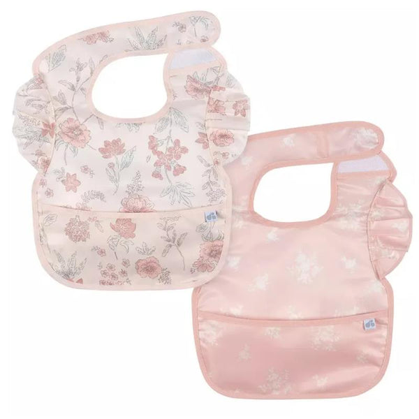 Just Born - 2Pk Wipeable Bibs Girl Pink | MacroBaby