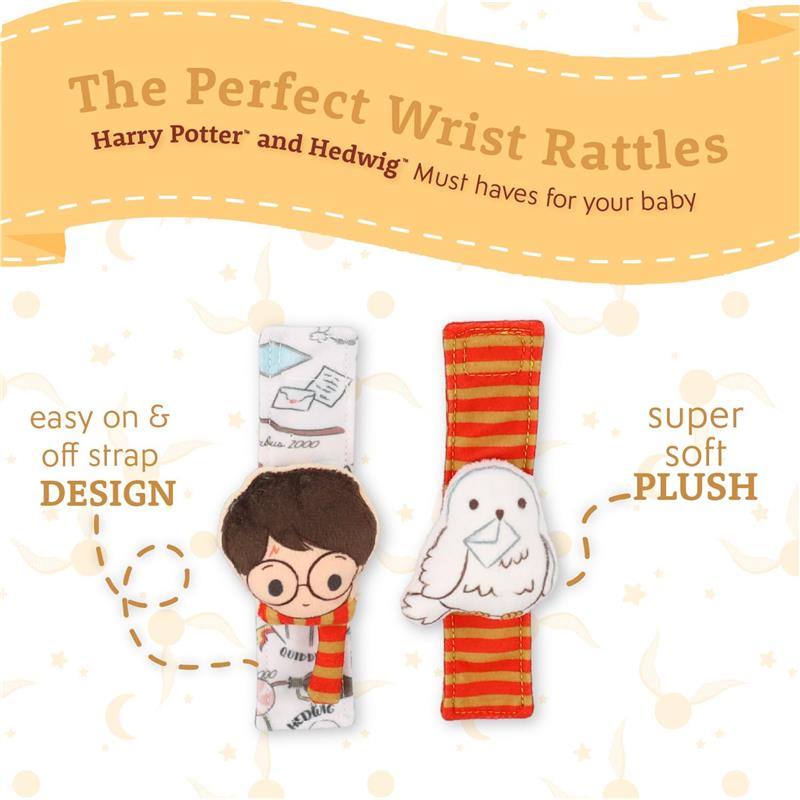 KIDS PREFERRED - Harry Potter Hedwig Baby Infant Wrist Rattles with He
