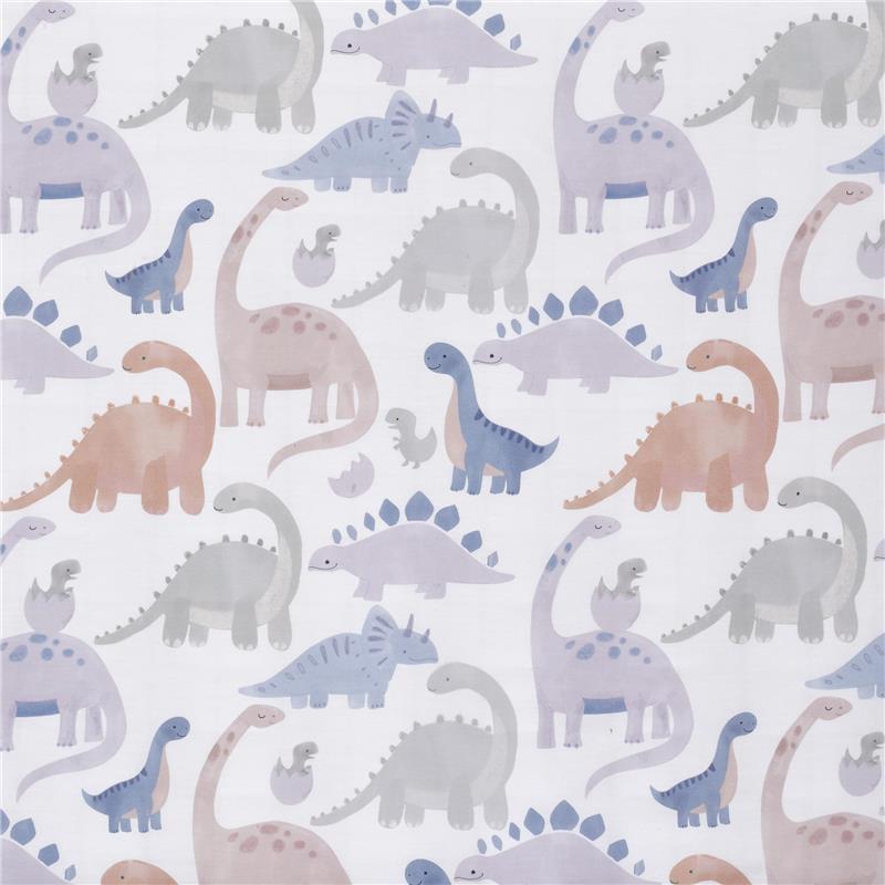Lambs & Ivy - Dino-Might 100% Cotton Dinosaur Baby/Toddler Fitted Crib