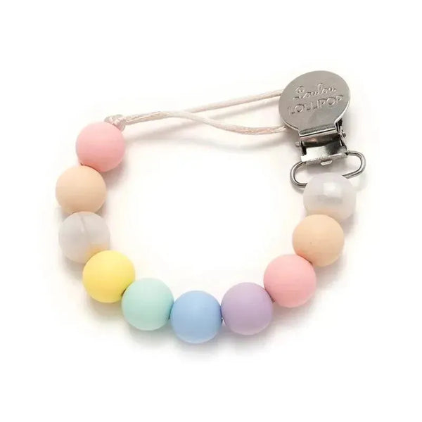 Loulou Lollipop - Silicone Pacifier Holder, Cotton Candy | MacroBaby