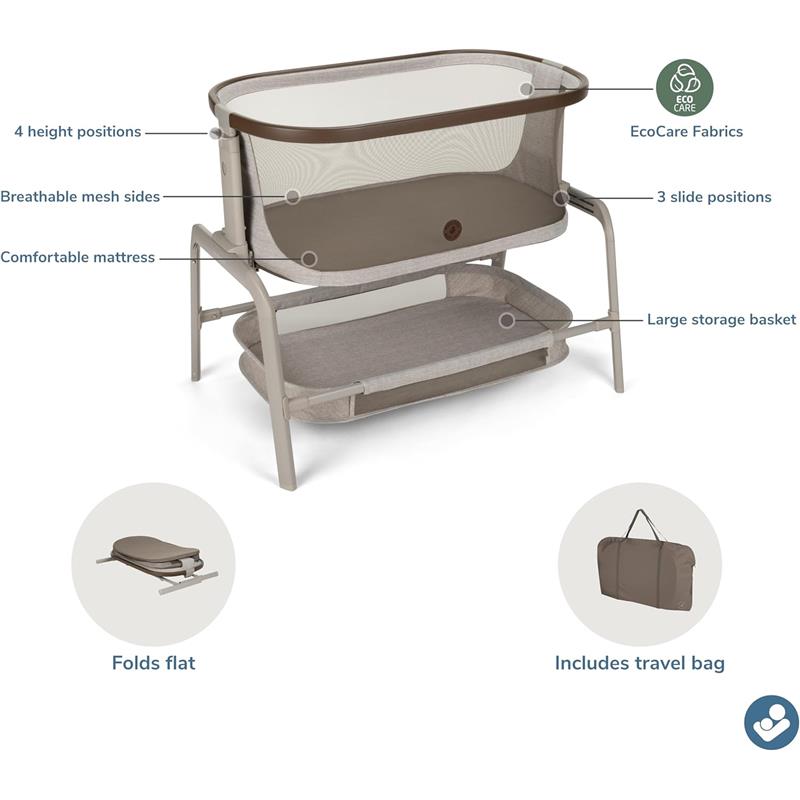 Maxi-Cosi - Iora Baby Bassinets Bedside Sleeper, Truffle