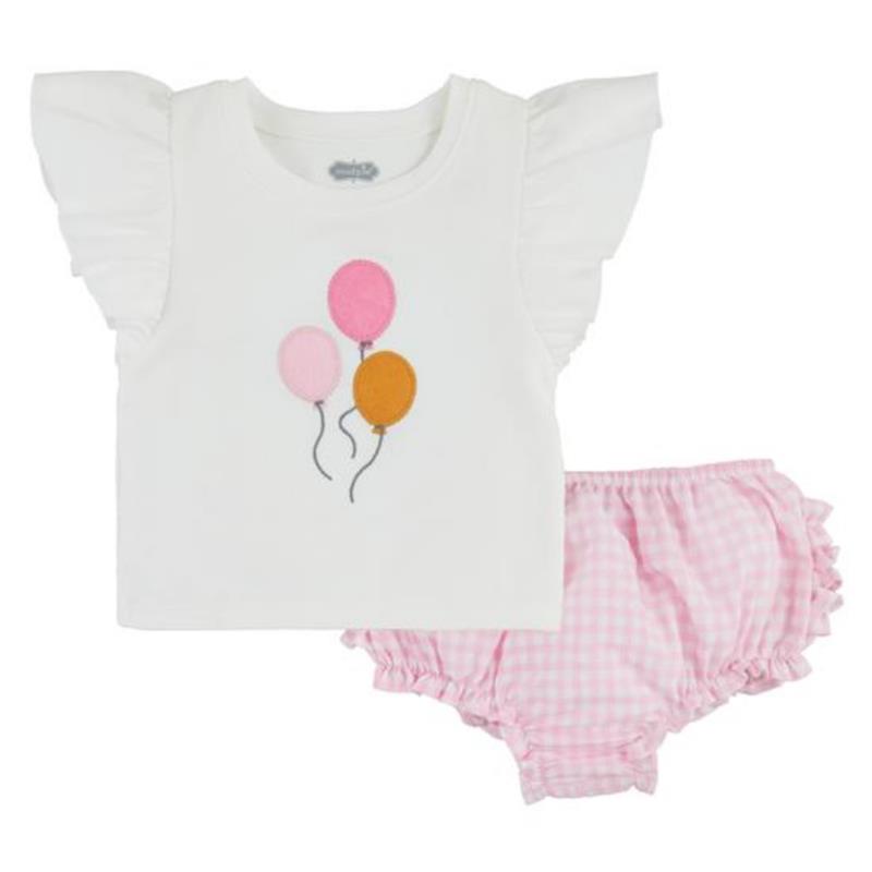 Mud Pie - Baby Girl Balloon Pinafore Set 12/18M