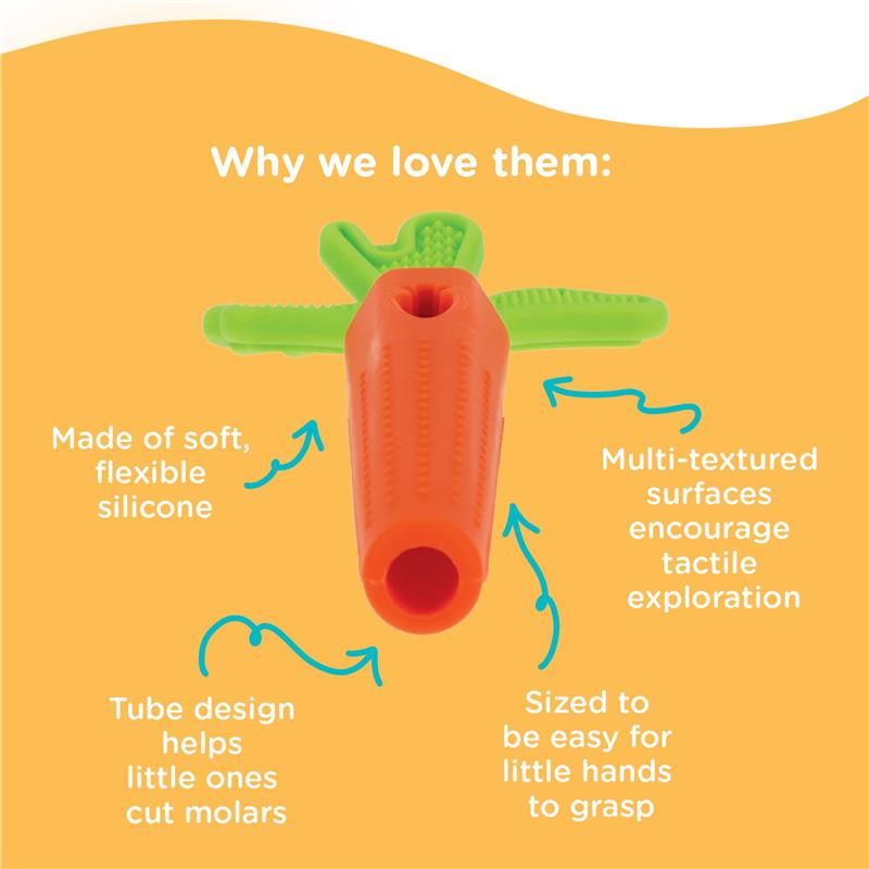 Nuby - Silicone Carrot Tube Teether Baby Teething Toy
