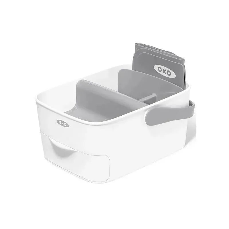 Oxo - Tot Diaper Caddy With Changing Mat, White/Gray | MacroBaby