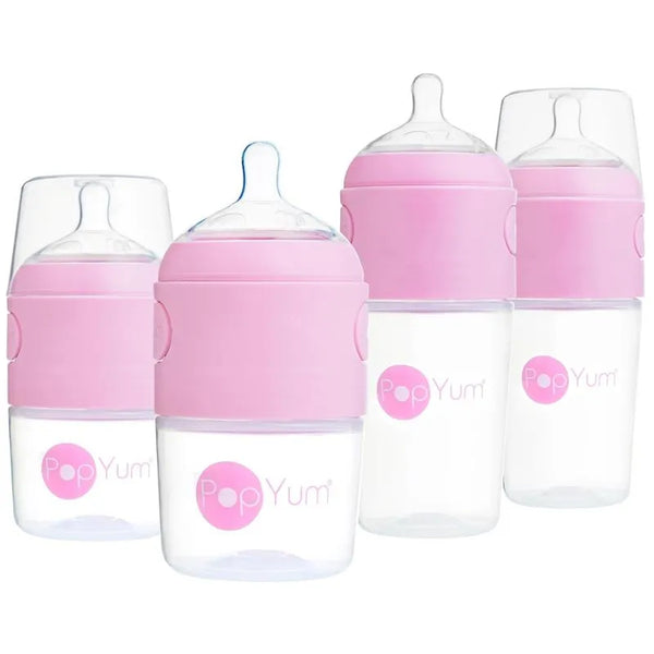 Pop Yum - Baby Bottle Starter Set 4 Pack, Pink | MacroBaby