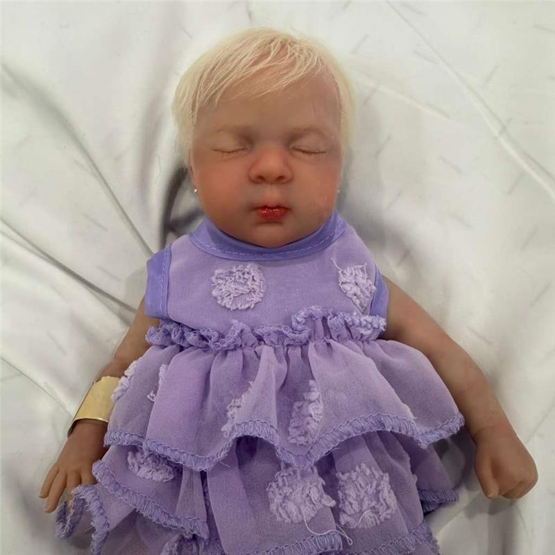 Reborn Baby Doll - White Vinyl & Rooted Blonde Hair, Mini