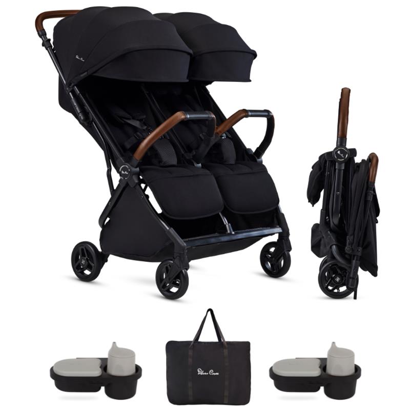 Silver Cross - Jet Lightweight Double Stroller + Essentials Bundle, Bl