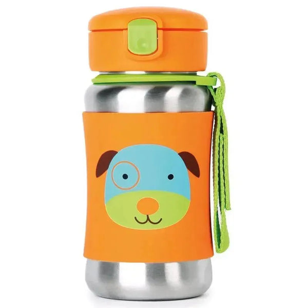 Skip Hop - Zoo Stainless Steel Straw Bottle, Dog | MacroBaby