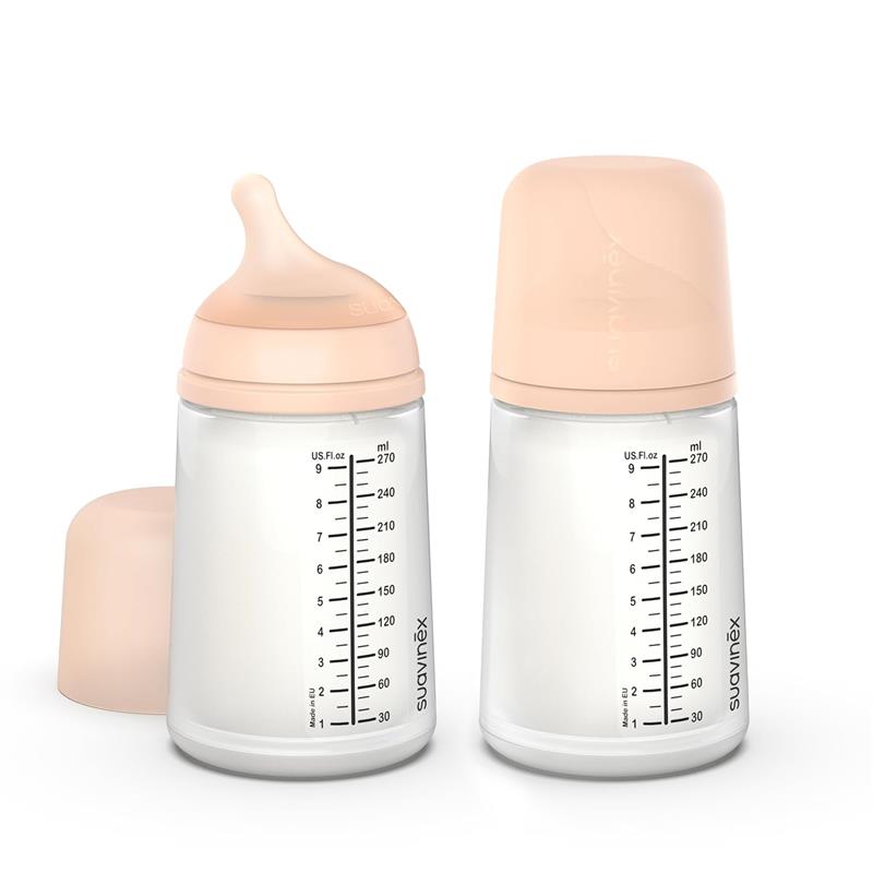 Suavinex 2Pk Zero Zero Anti Colic Baby Bottle, 9 oz/270Ml, Fair Tone ...